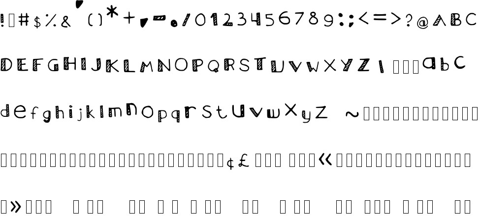 Font Without Diagonal Lines