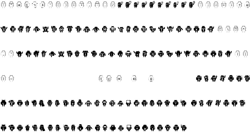 Droid Robot free Font in ttf format for free download 106.89KB