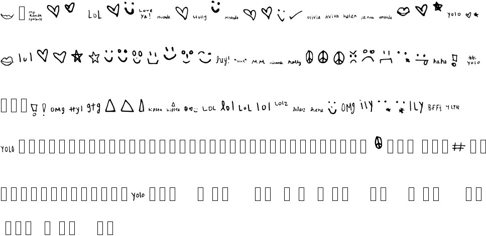 MyRanda Symbols free Font in ttf format for free download 21.43KB