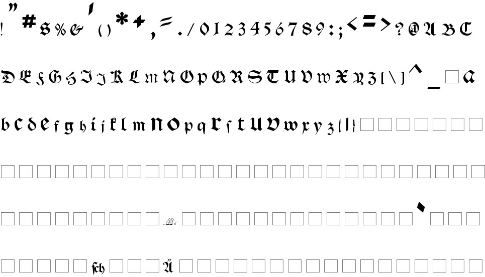 Schwaben Alt free Font in ttf format for free download 37.44KB