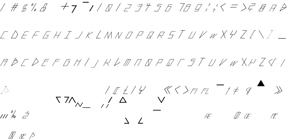 Slanted Italic Shift free Font in ttf format for free download 131.39KB