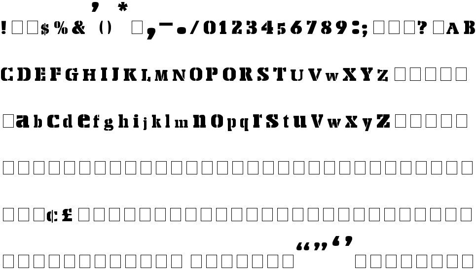 Stencil Export free Font in ttf format for free download 15.60KB