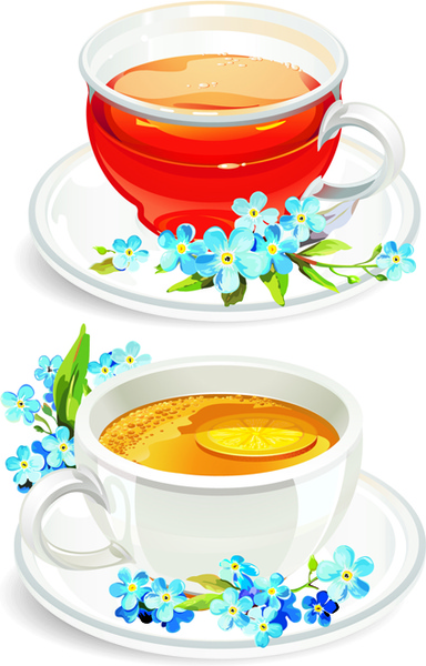 Creative tea design elements vector set Vectors graphic art designs in ...