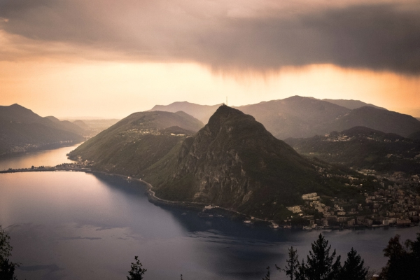 Beautiful calm beach mountain scenery from high view Free stock photos ...