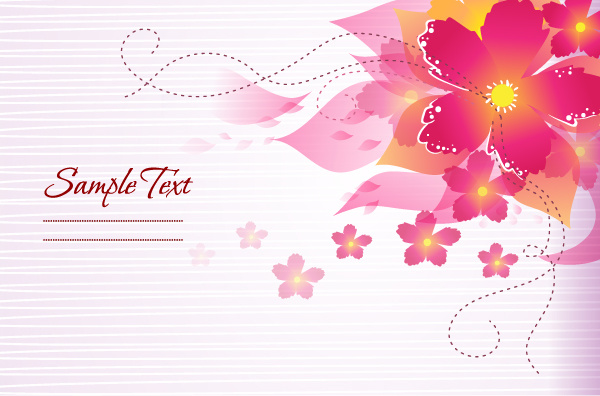 Flower illustrations vector background Vectors graphic art designs in ...