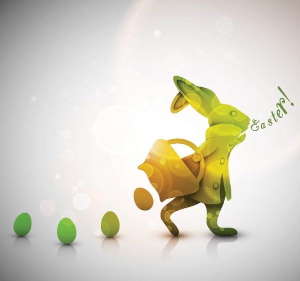 Free vector beautiful abstract easter bunny with egg basket Free vector ...