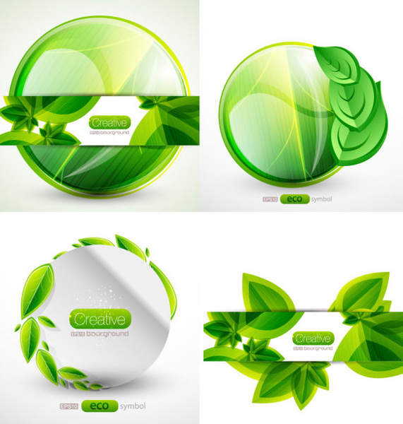 Free vector green leaf label Vectors images graphic art designs in ...