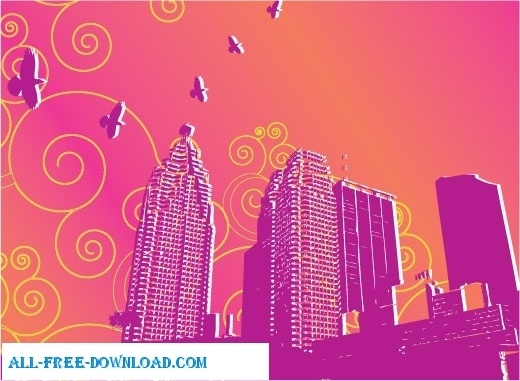 Grunge city Vectors graphic art designs in editable .ai .eps .svg ...