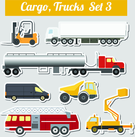 Set of transportation stickers vector Vectors graphic art designs in ...