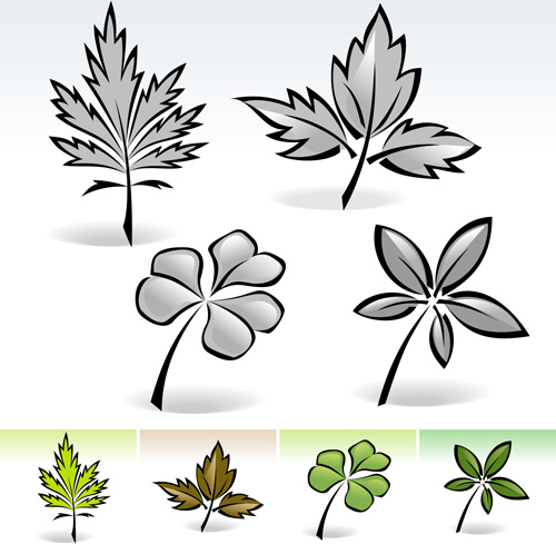 Simple leaf creative vector set Vectors graphic art designs in editable ...