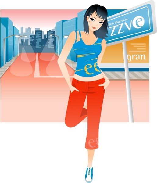 Summer girl vector Vectors graphic art designs in editable .ai .eps ...