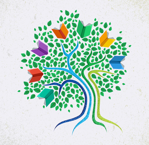 Tree with book creative vector Vectors graphic art designs in editable ...