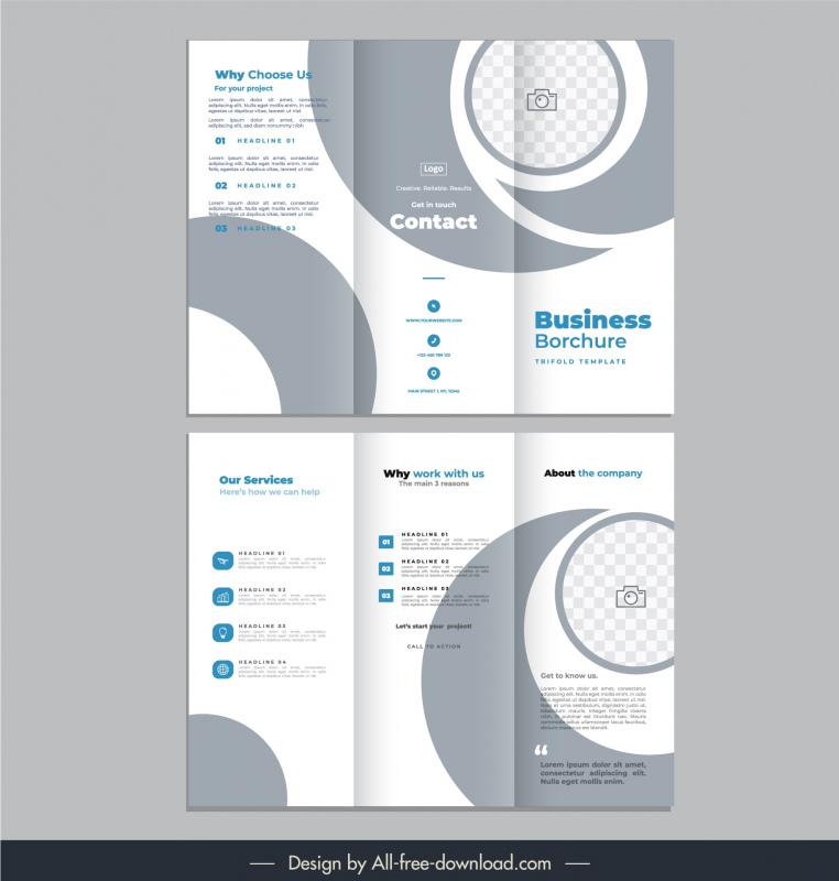 Trifold brochure template dynamic checkered circles curves Vectors ... Trifold brochure template dynamic checkered circles curves Vectors ...