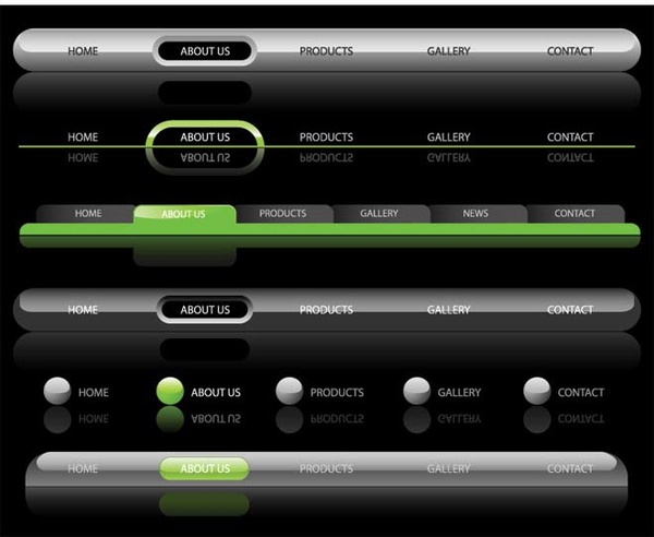 Vector set of gray website navigation menu Free vector in Encapsulated ...
