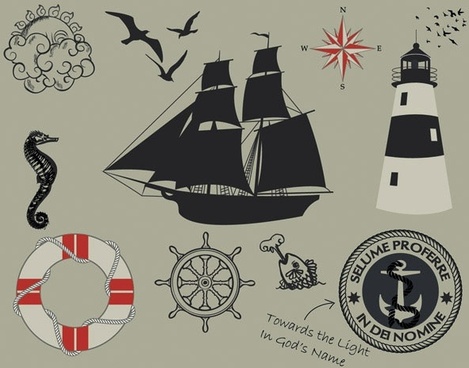 Nautical theme graphics vector Free vector in Encapsulated PostScript eps ( .eps ) vector ...