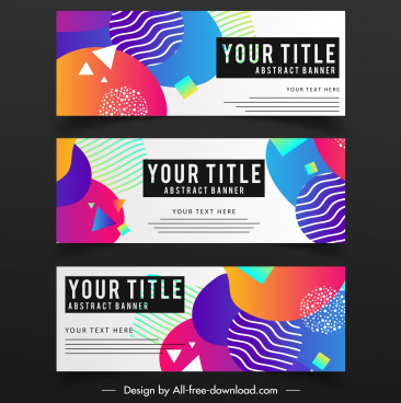Decorative banners templates modern colorful bokeh decor Free vector in ...