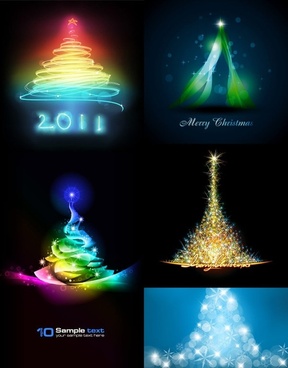 Beautiful christmas tree background vector illustration Free vector in ...