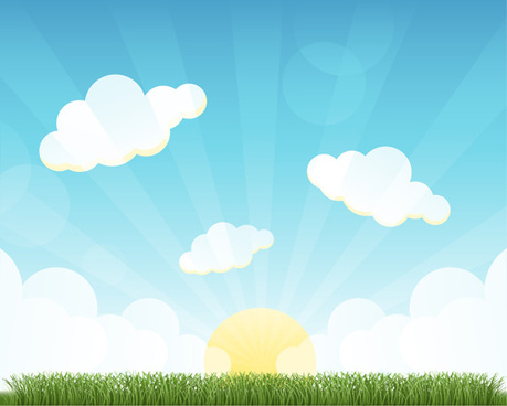 Beautiful sunset scenery vector Free vector in Encapsulated PostScript ...