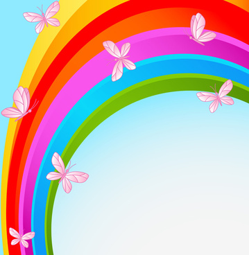 Beautiful rainbow paint design vector Free vector in Encapsulated ...