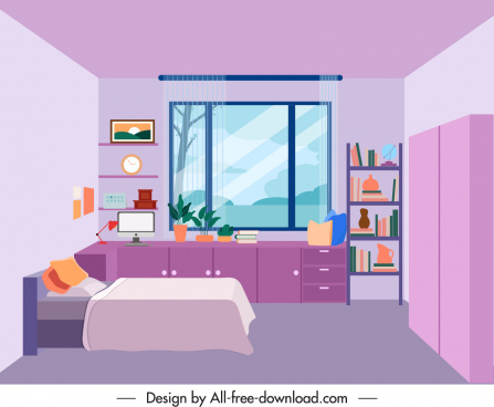 Home decor templates colored contemporary design Free vector in ...