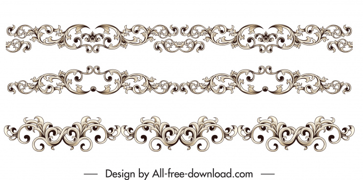 Vector illustration of decorative border and frame element set Free ...