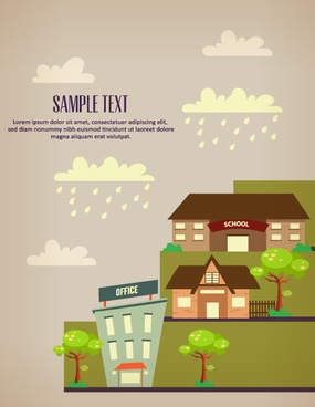 Cartoon city scenery vector Free vector in Encapsulated PostScript eps ...