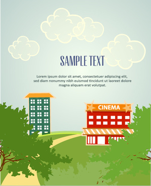 Cartoon city scenery vector Free vector in Encapsulated PostScript eps ...