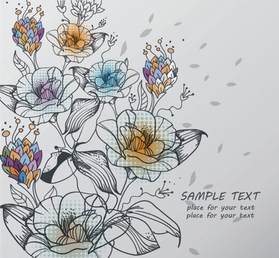 Classic handpainted pattern background 03 vector Free vector in Encapsulated PostScript eps ...