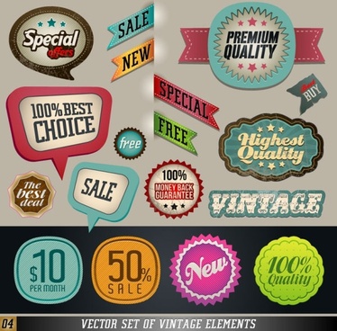Classic label stickers 05 vector Free vector in Encapsulated PostScript ...