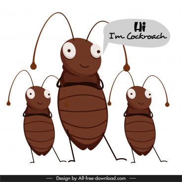 Cockroach kill sign funny cartoon sketch Free vector in Adobe ...