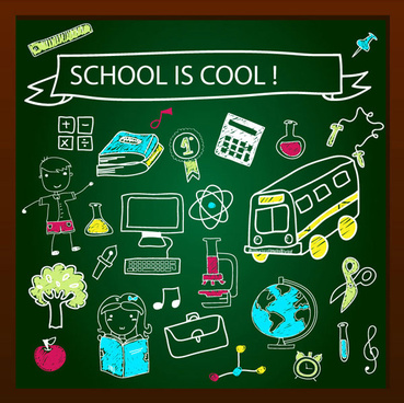 School elements vector pattern set Free vector in Encapsulated PostScript eps ( .eps ) vector ...