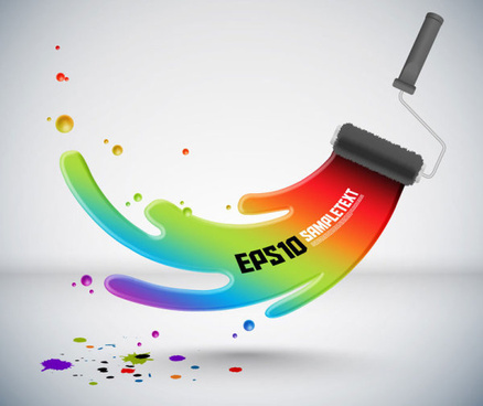 Colorful paint theme vector Free vector in Encapsulated PostScript eps ...