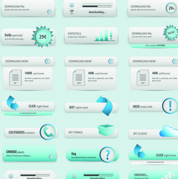 Creative buttons and web menus elements vector Free vector in ...