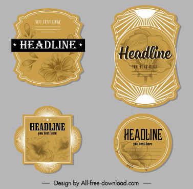 Decorative label template sparkling shiny modern design Free vector in ...