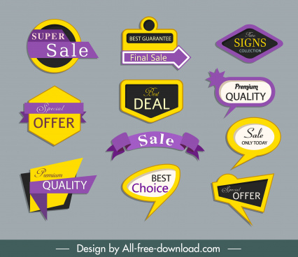 Coffee labels templates elegant classic shapes Free vector in Adobe ...