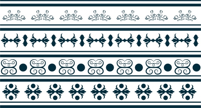Beautiful decorative pattern seamless vector set Free vector in ...