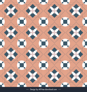 Decorative pattern flat repeating flowers violet decor Free vector in ...