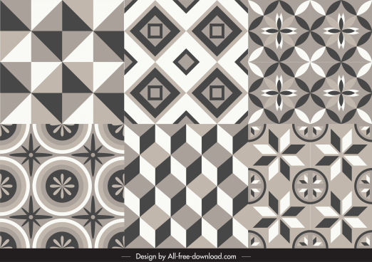 Tile pattern templates classical symmetric shapes Free vector in Adobe ...