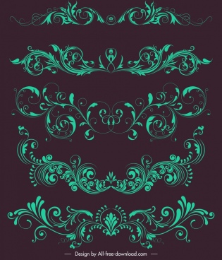 Document decorative elements elegant symmetrical curves sketch Free ...