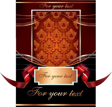 Decorative card cover template elegant dark 3d modern Free vector in ...