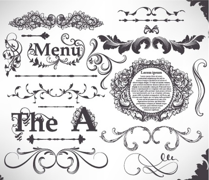 Decorative pattern elegant classic european design Free vector in ...