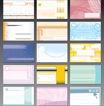 Card templates collection multicolored classical decor vertical design ...