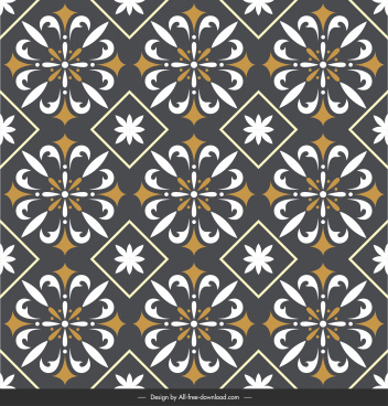 Floor tile pattern repeating symmetrical shapes flat design Free vector ...