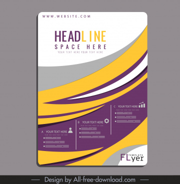 Flyer template design with green curves illustration Free vector in ...