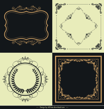 Decorative frame template luxury golden symmetric decor Free vector in ...