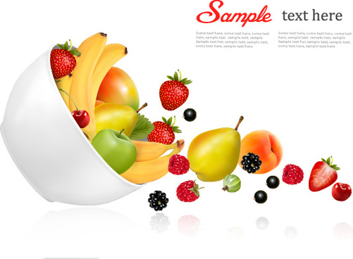 Fresh fruits vegetables background graphics free vector download ...