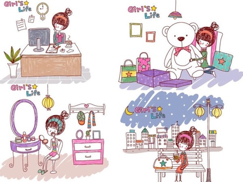 Girl life vector eps girl life Free vector in Encapsulated PostScript ...