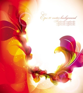 Glow bright floral pattern background 05 vector Free vector in ...