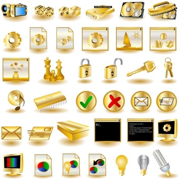 Gold common computer icon 01 vector Free vector in Encapsulated ...