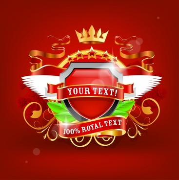 Royal label template modern luxury golden 3d design Free vector in ...